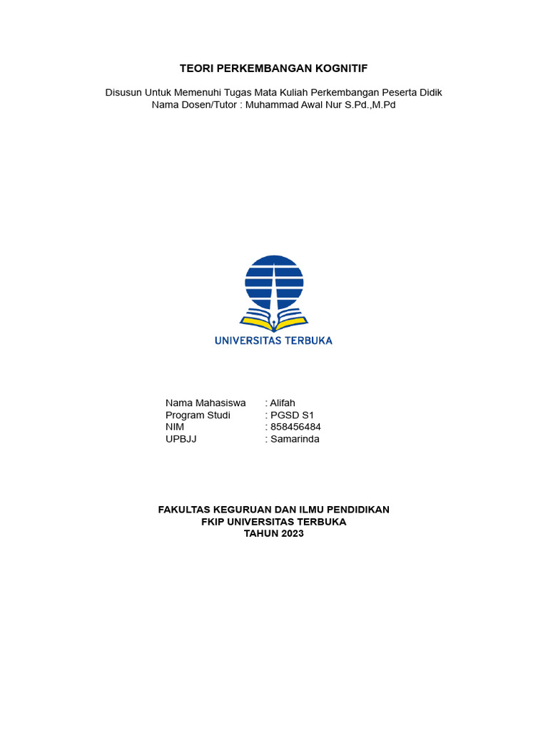 Tugas Tuton 1 Perkembangan Peserta Didik Alifah | PDF