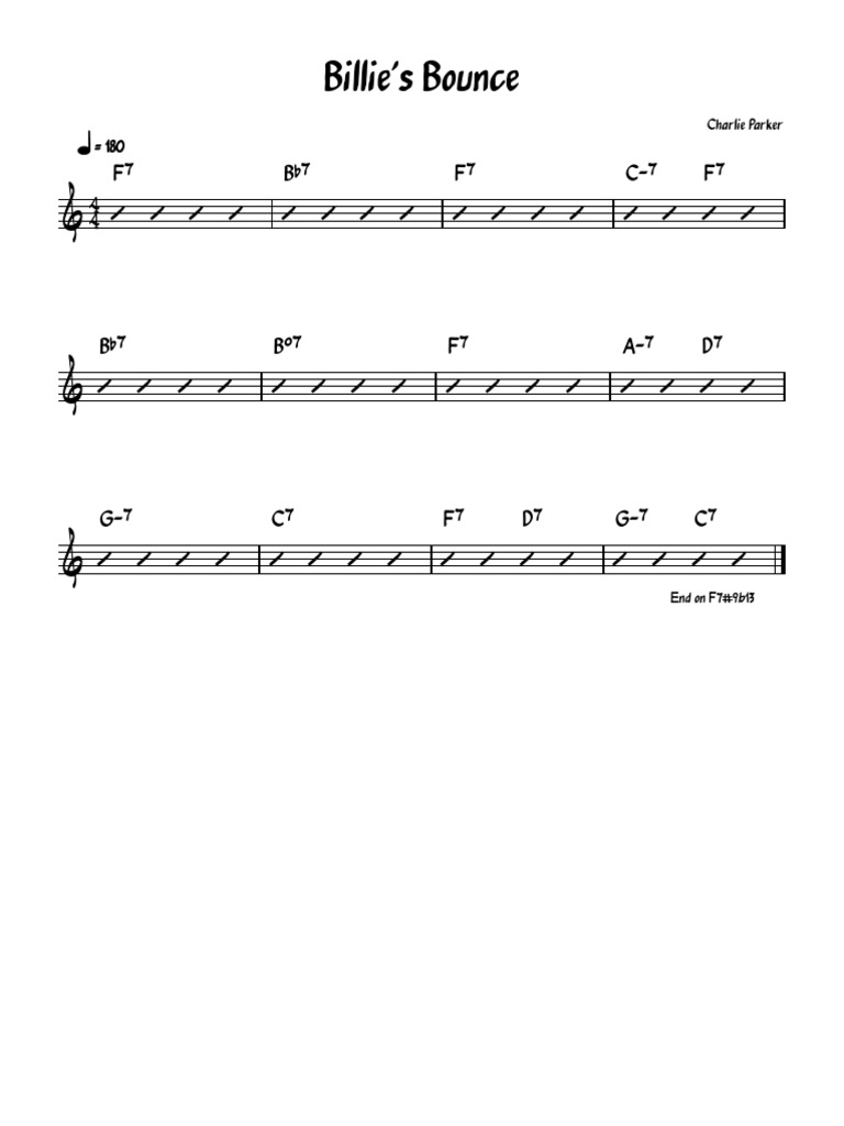 Billie's Bounce Chart - Sebastian James Payan | PDF