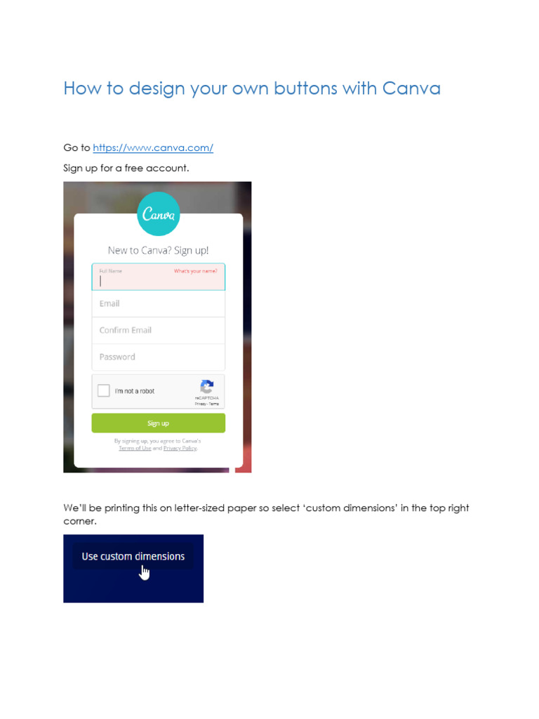 Guide Canva Buttons | PDF