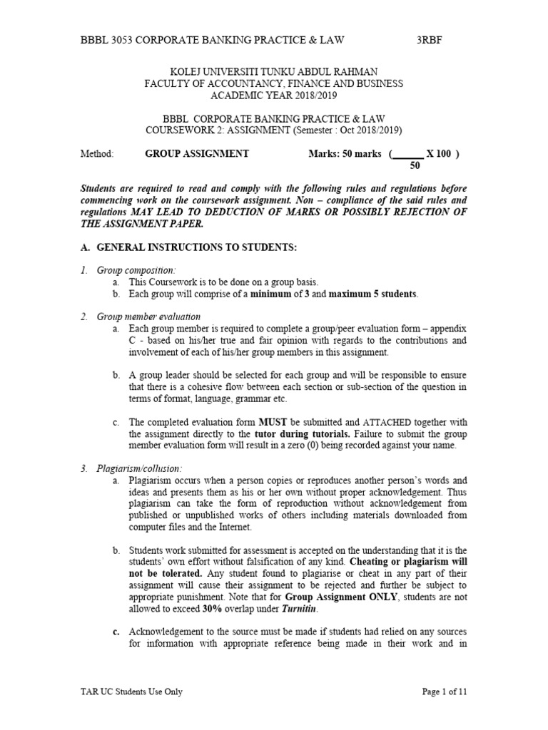 BBBL 3053 RBF 20189 CW2 (Assm) | PDF | Plagiarism