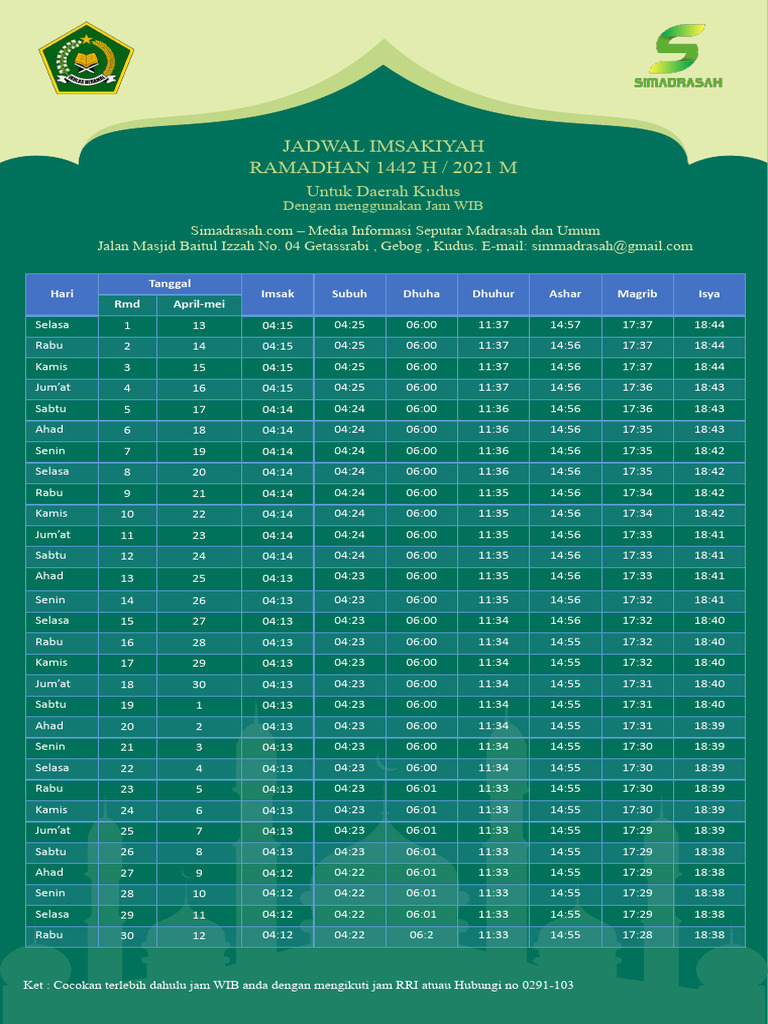 Template Desain Jadwal Imsakiyah PPT 2 | PDF
