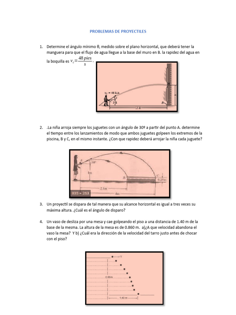 Problemas de Proyectiles | PDF