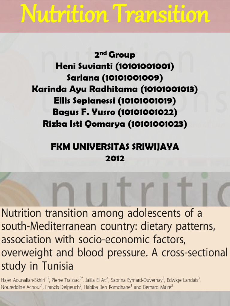 Nutrition Transition | PDF