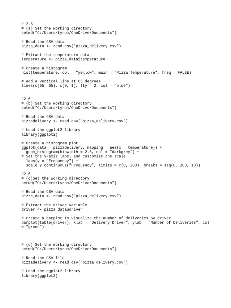 HW 1 Math 380 R Code | Download Free PDF | Computing | Software