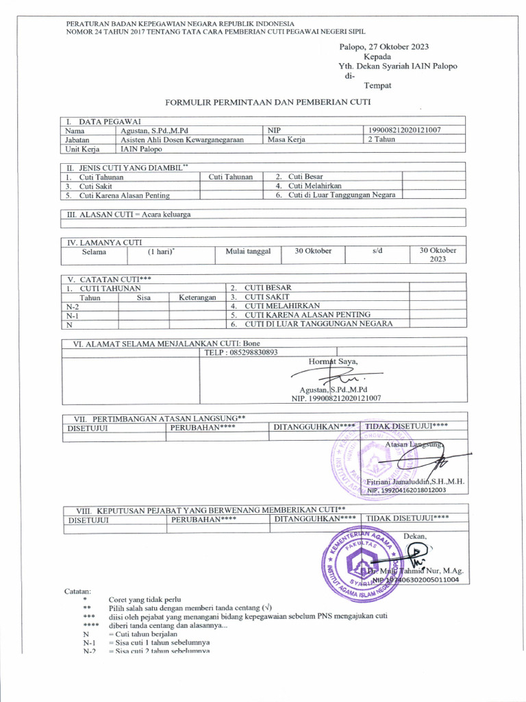 Cuti A.N. Agustan, S.PD., M.Pd. | PDF