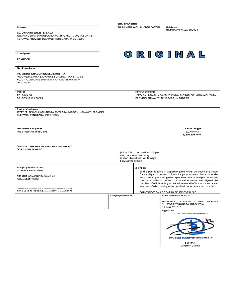 (New Final) Obl Tb. Daya 18, Bg. DBS 18 | PDF | Common Law | Freight Transport
