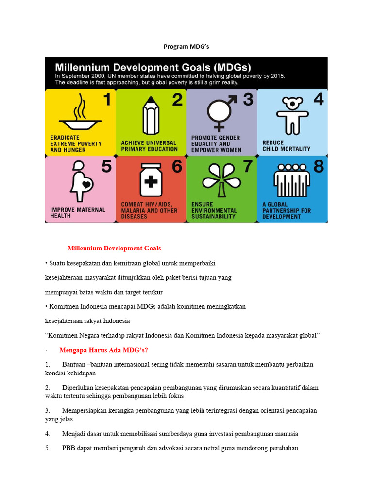 Program MDG Dengan SDG's | PDF | Bisnis