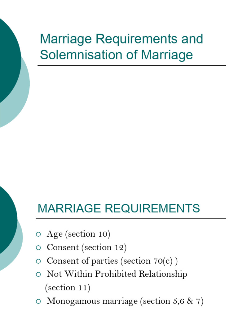 Marriage Requirements and Solemnisation | PDF | Marriage | Marriage ...