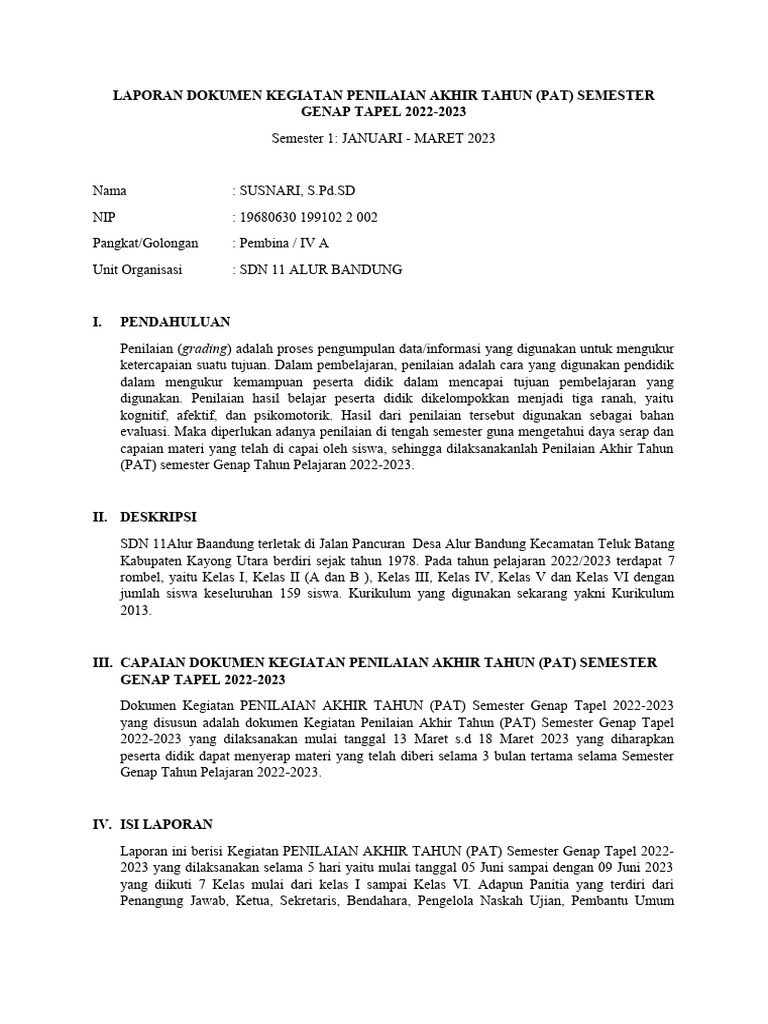 Laporan Kegiatan Panitia Pat Tapel 2022-2023 | PDF | Pengelolaan Keuangan & Uang