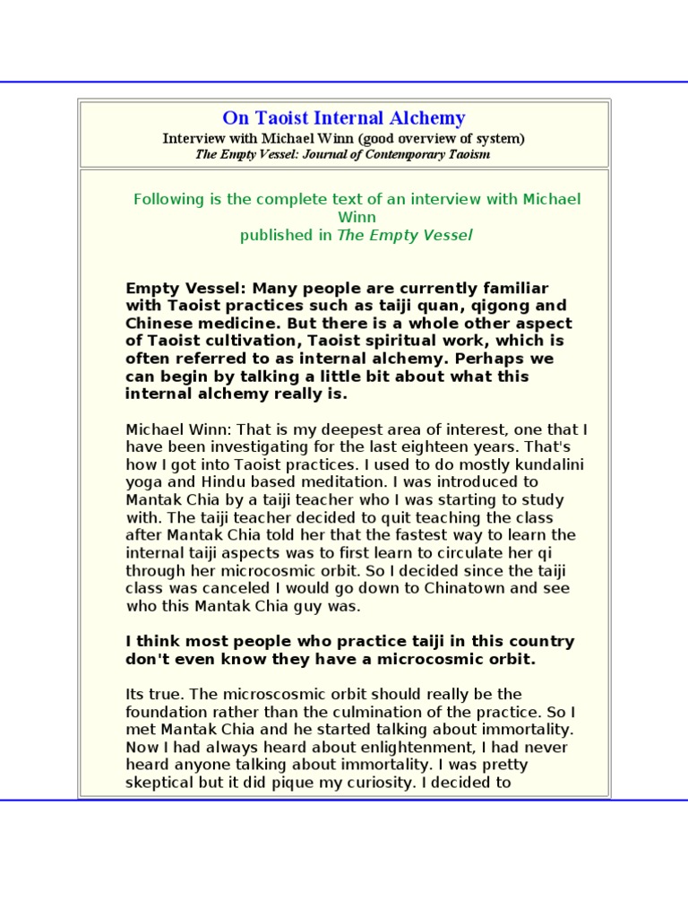 On Taoist Internal Alchemy | PDF | Neidan | Mantak Chia