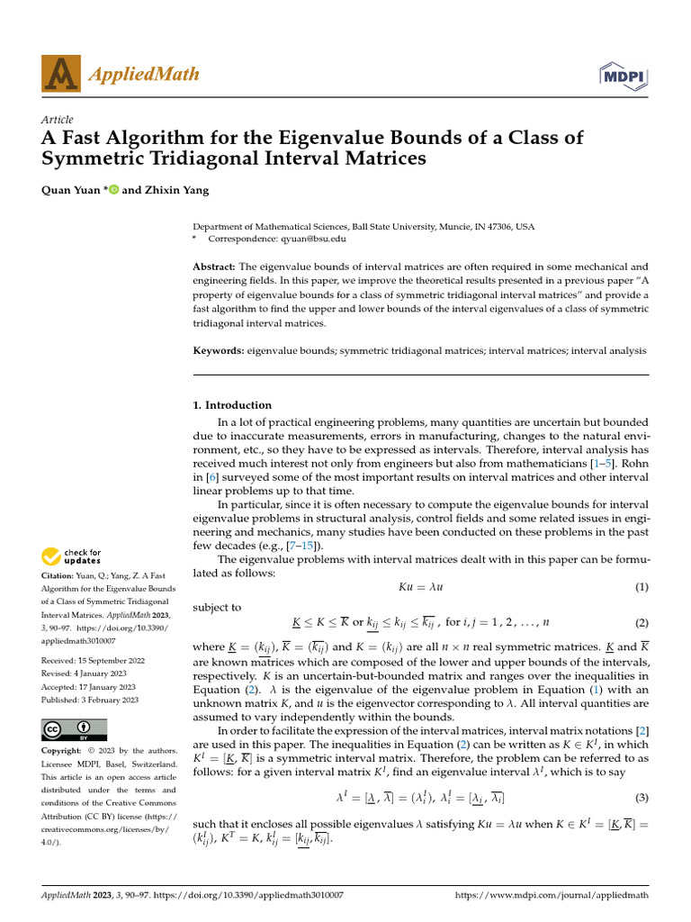 Appliedmath 03 00007 | Download Free PDF | Eigenvalues And Eigenvectors | Matrix (Mathematics)