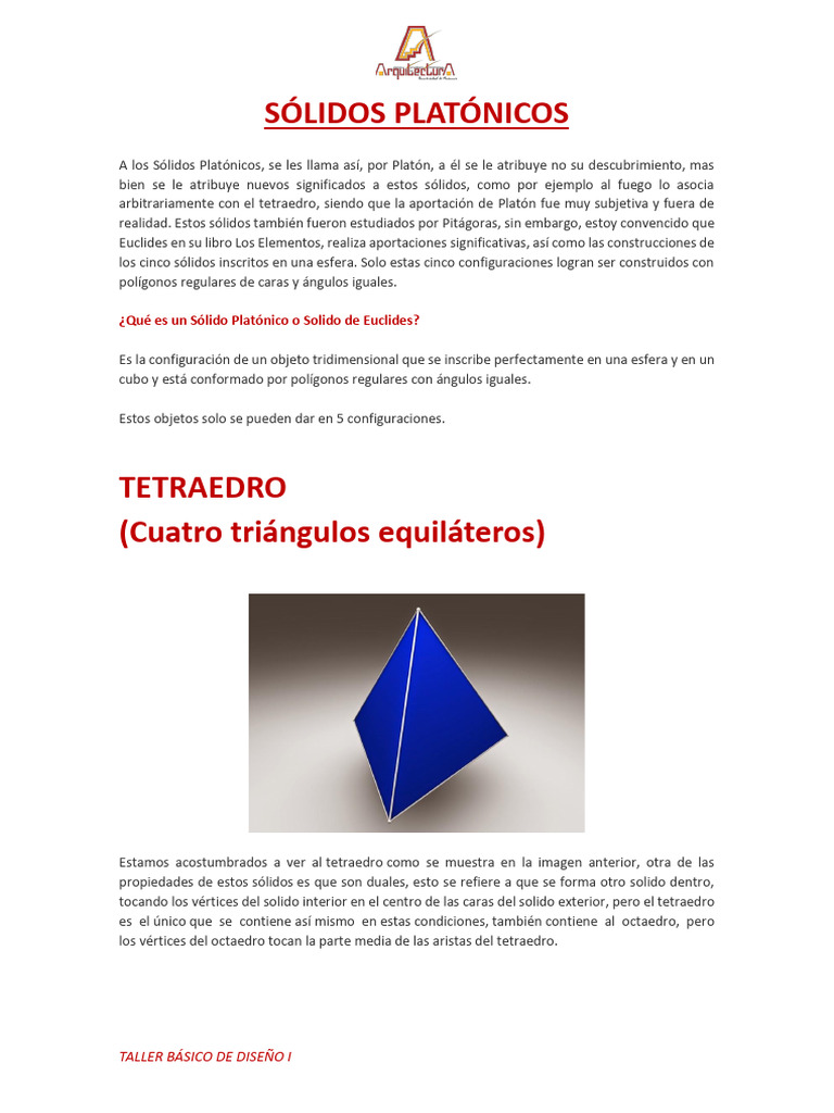 Sólidos Platónicos | PDF | Tetraedro | Geometría Convexa