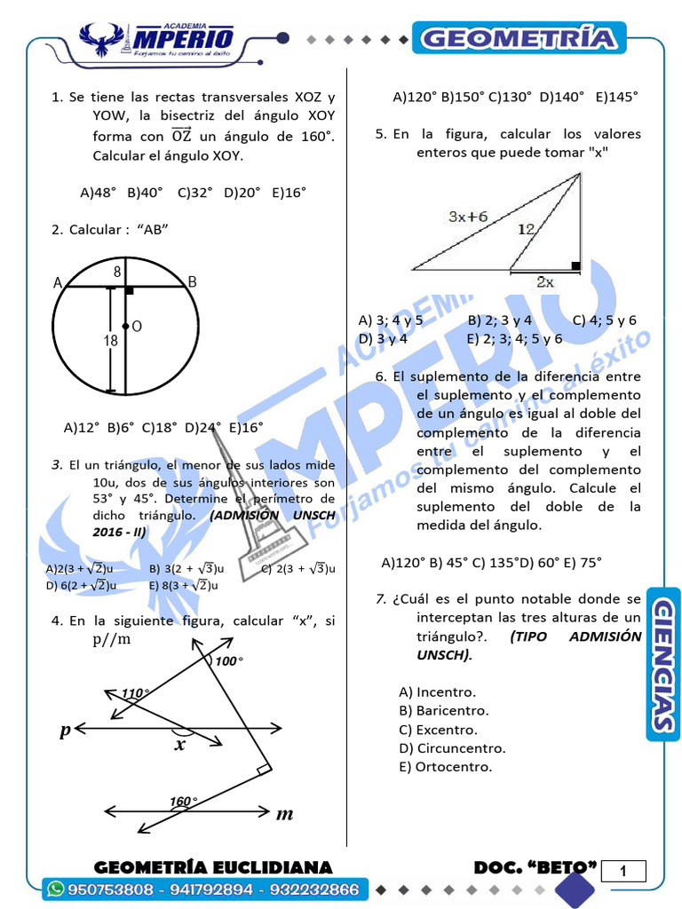 SEMANA Geometria | PDF | Triángulo | Matemáticas