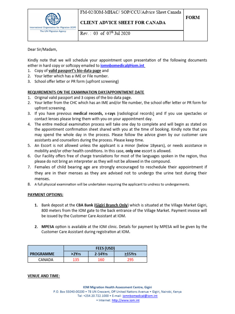035 Form Canada Clients Advice Sheet 2020 | PDF | International ...