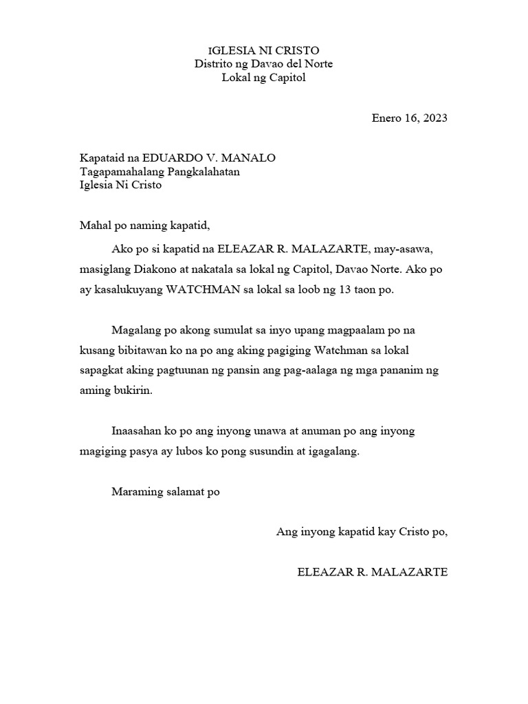 Sulat Paalam Ni Eleazar | PDF