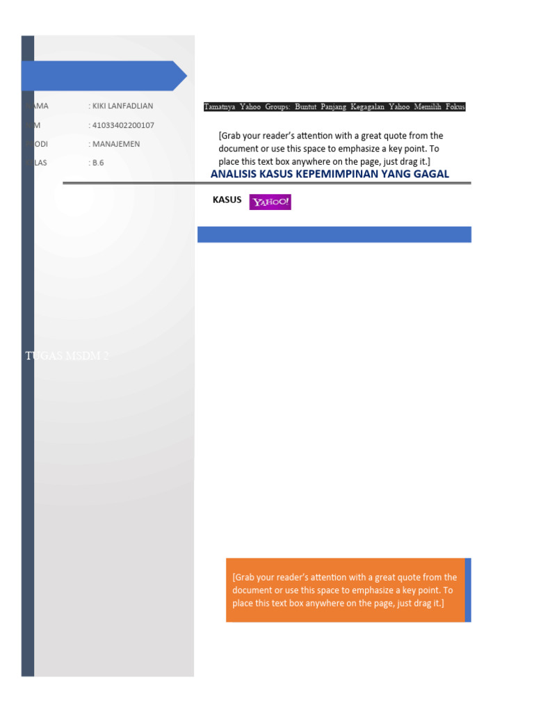 Analisis Kasus Kepemimpinan Yang Gagal | PDF