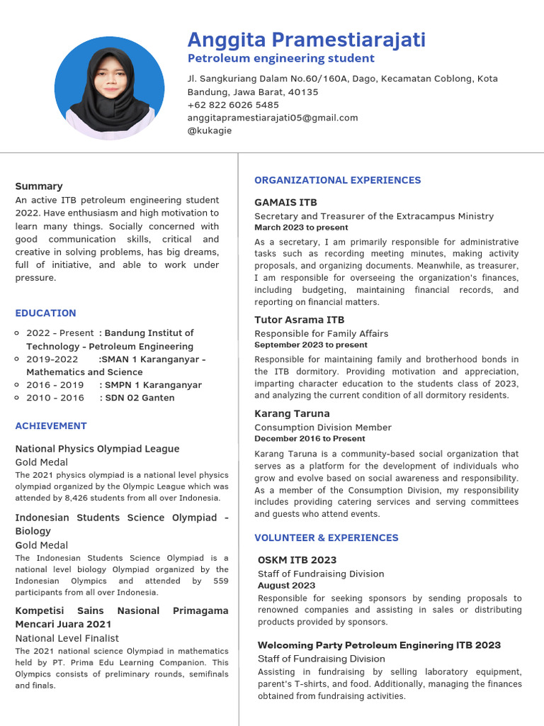 Blue White Simple Copy Editor CV | PDF | Recruitment