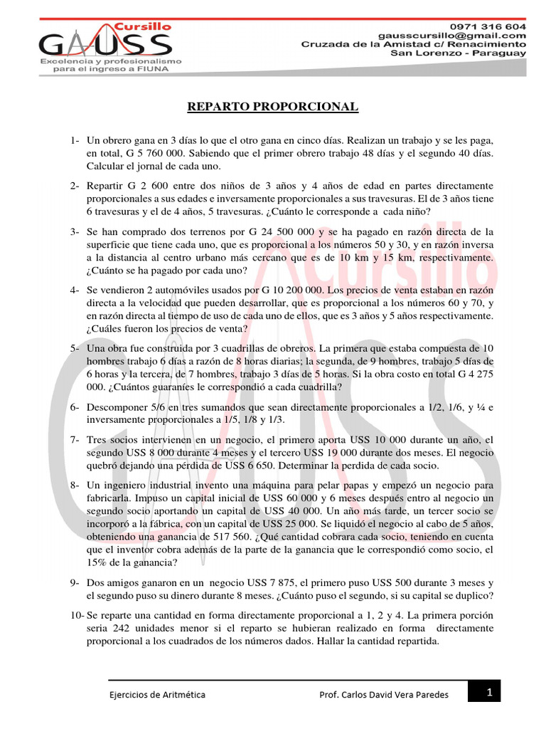 Reparto Proporcional | PDF