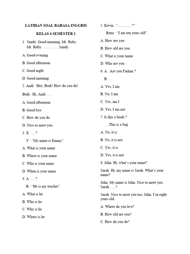 4 SD - Bing - Sem 1 | PDF