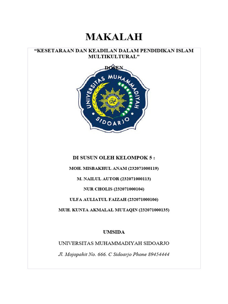 Kesetaraan Dan Keadilan Dalam Pendidikan Islam 2 | PDF Kesetaraan Dan Keadilan Dalam Pendidikan Islam 2 | PDF