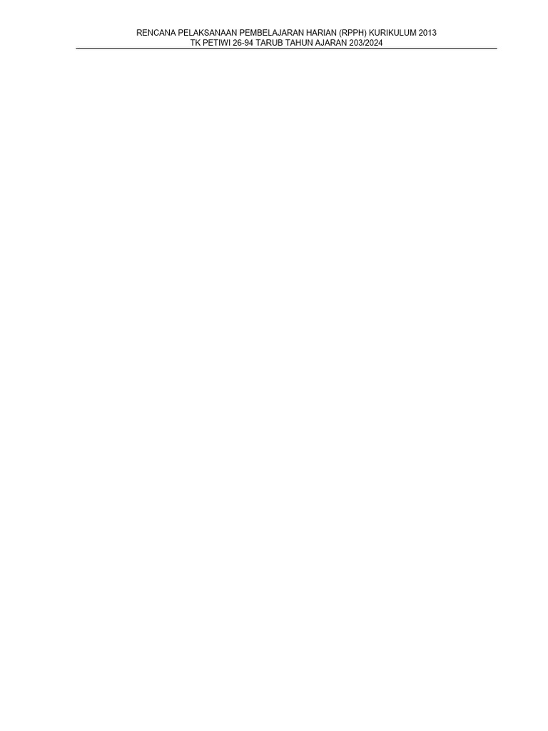 RPPH TK-B SMT1 Minggu - 06 - Sekolahku | PDF