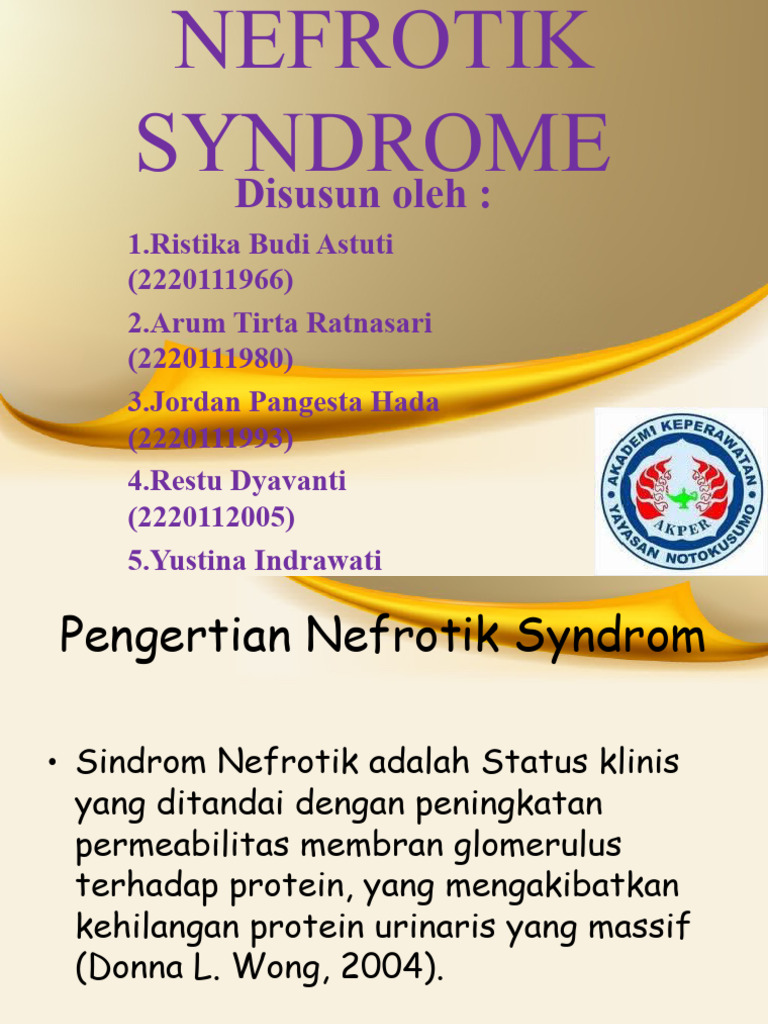 PPT Nefrotik Syndrome | PDF | Kesehatan Holistik