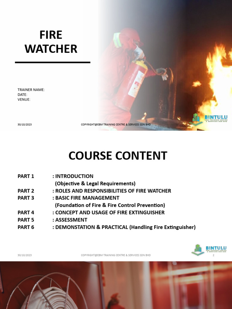 Ebm Fire Watcher Slide 2023 | PDF | Combustion | Fires