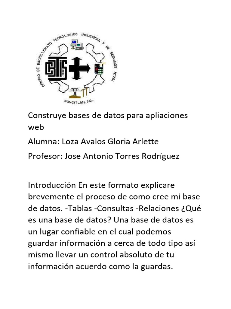Construye Bases de Datos para Aplicaciones Web | PDF