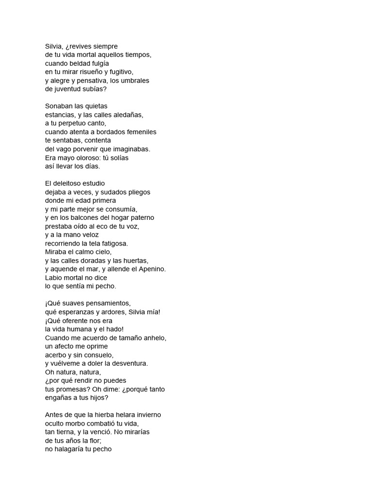 C. XXI A Silvia. Leopardi | PDF