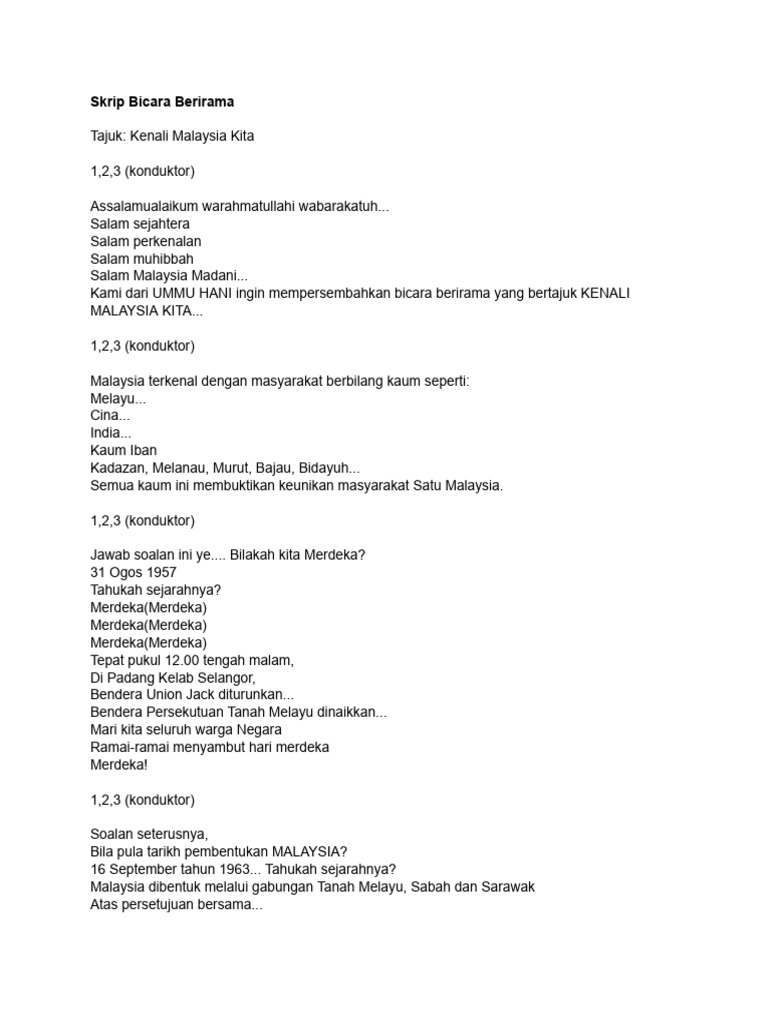 Skrip Bicara Berirama-1 | PDF