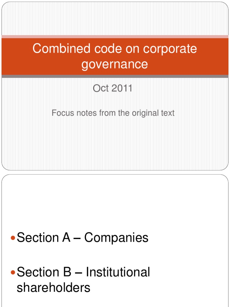 Combined Code On Corporate Governance | PDF | Board Of Directors | Audit