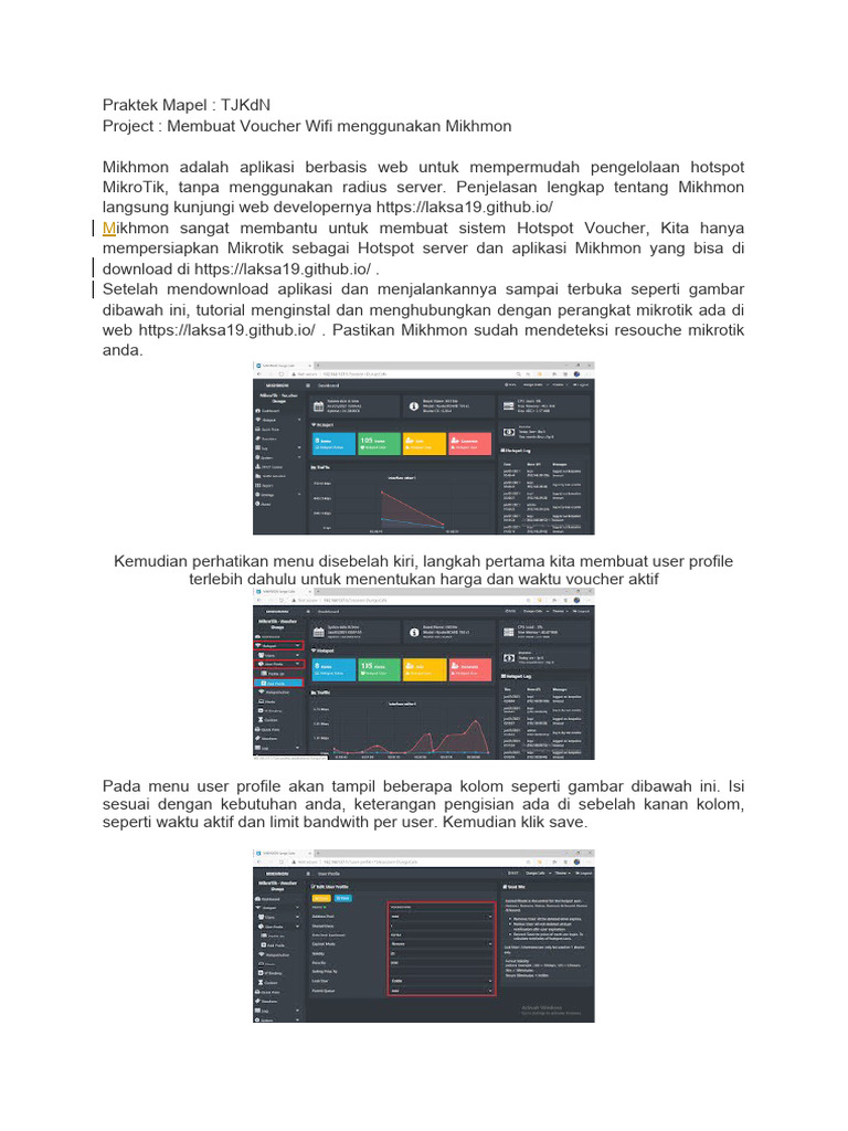 Membuat Voucher Wifi Menggunakan Mikhmon | PDF