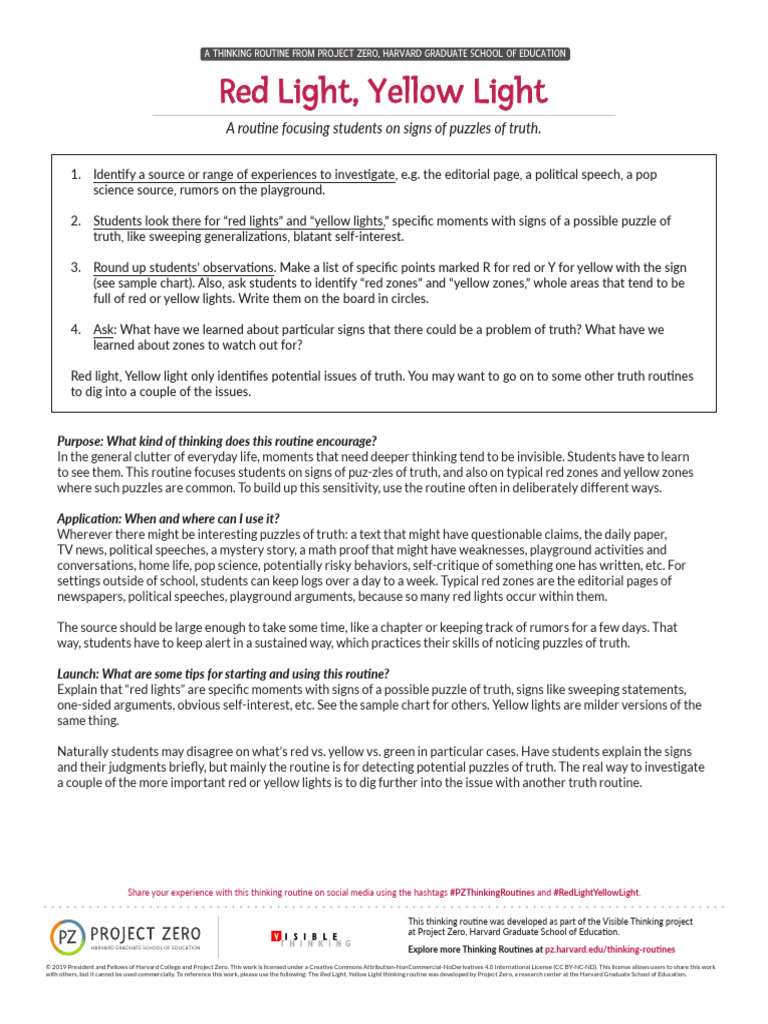 Red Light Yellow Light - 1 | PDF | Truth | Communication