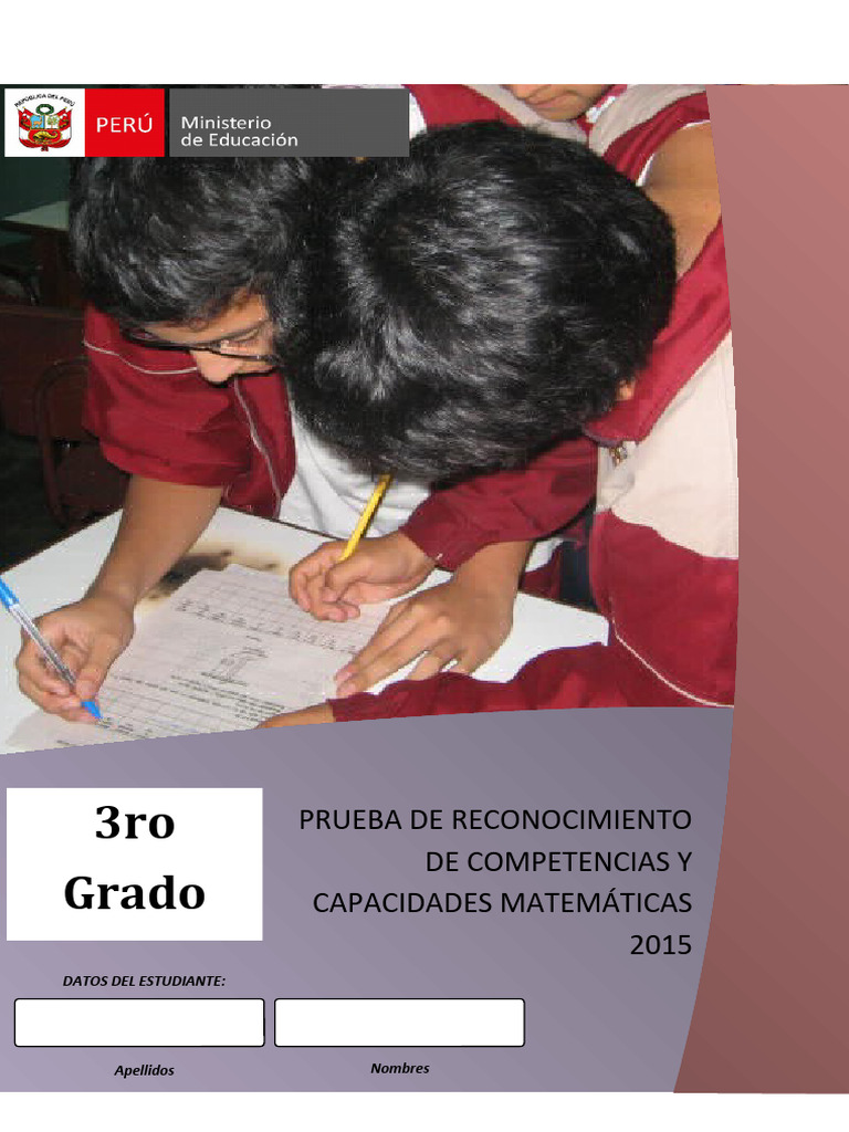 008 Prueba 3er Grado Mate | PDF | Matemáticas | Matemática Elemental