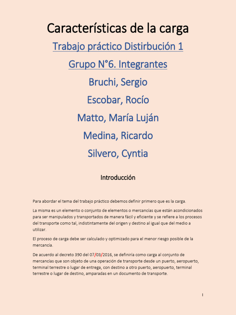 Características de La Carga | PDF