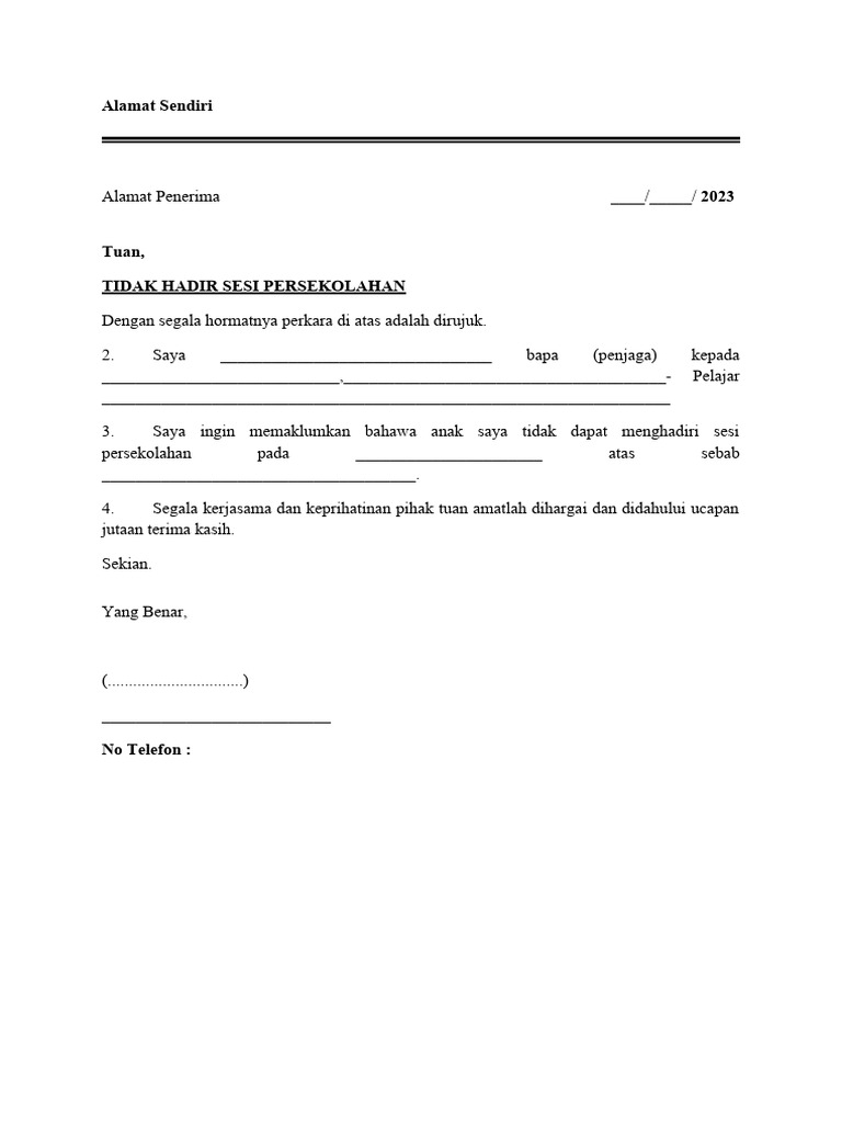 Surat Cuti Kosong | PDF