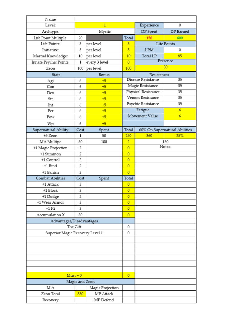 Mystic Auto Calculating Sheet | PDF