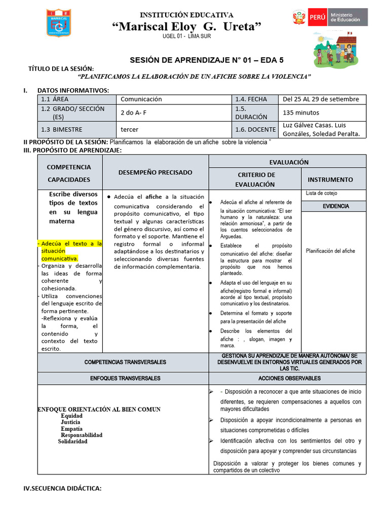 Sesion 2 EDA 5 Planificamos Un Cuento (1) (Reparado) | PDF