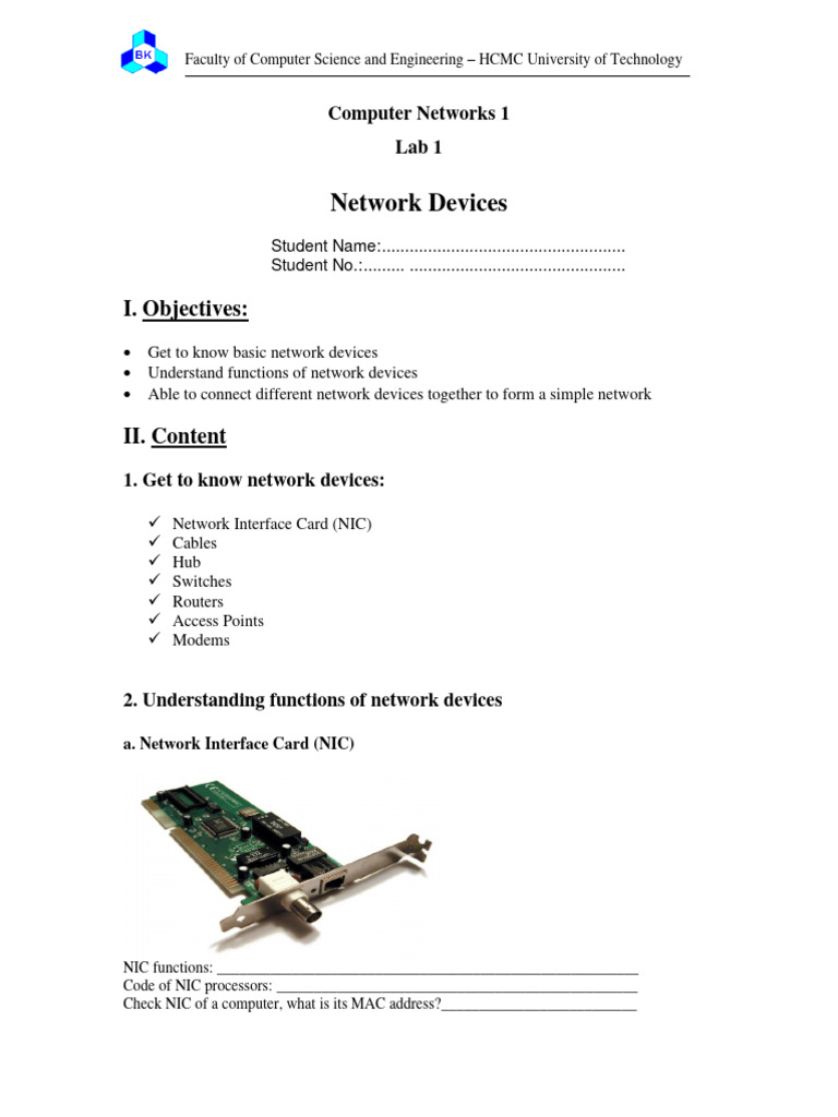 Lab - 1a - Network Devices | PDF | Technology & Engineering