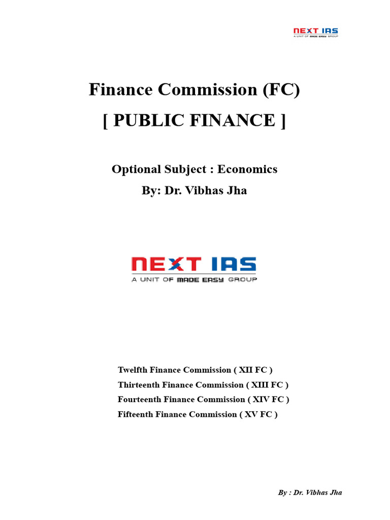Finance Commission (12th, 13th, 14th & 15th) | PDF