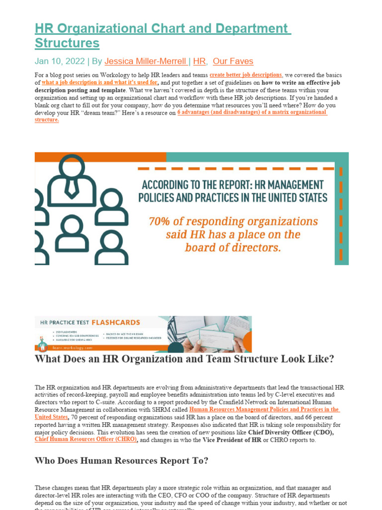 HR Organizational Chart and Department Structures | Download Free PDF ...