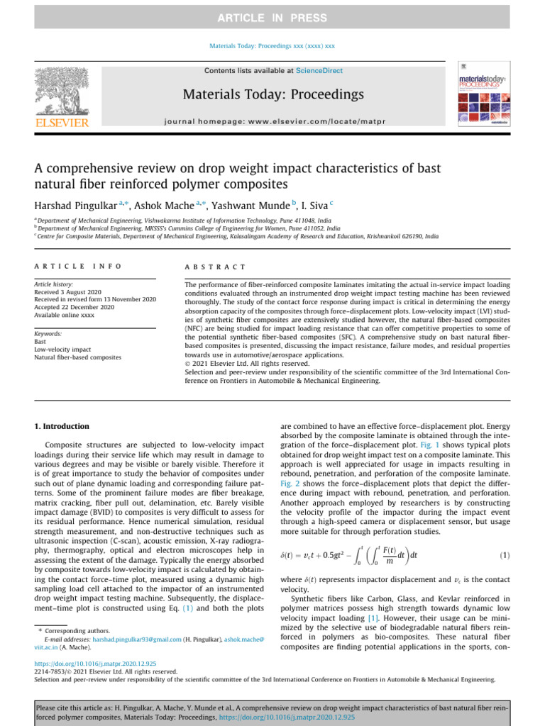 2021 Feb Review LVI Materials Today | PDF | Composite Material | Fracture