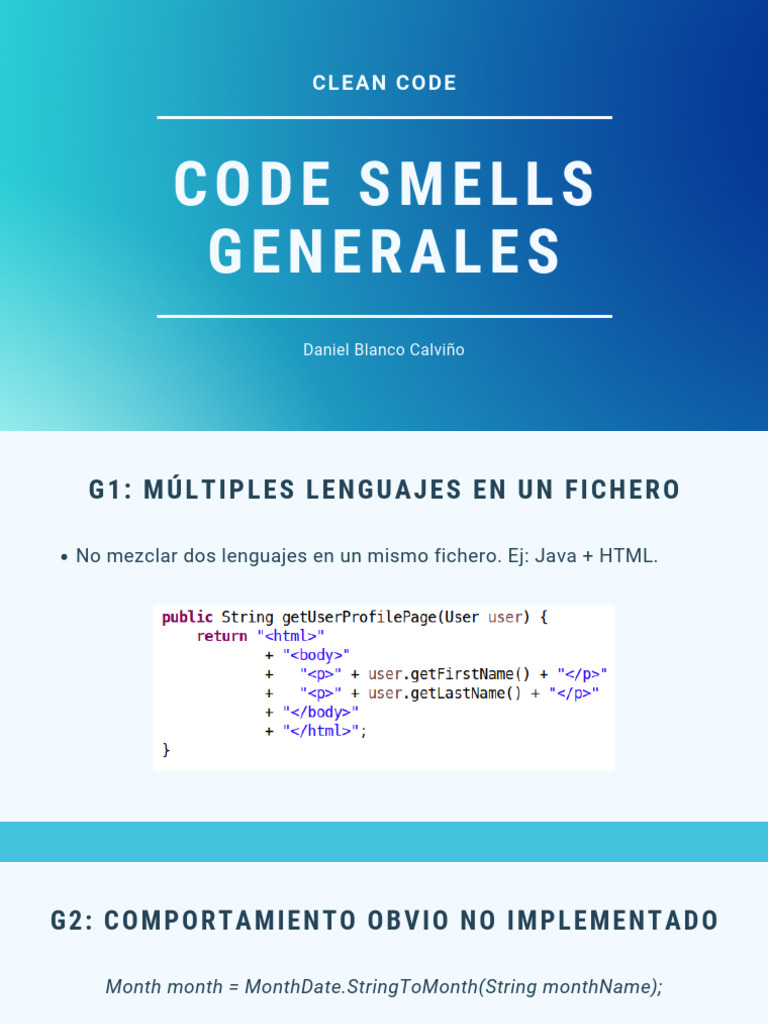 Section+3 5+-+Code+Smells+generales | PDF | Informática | Tecnología