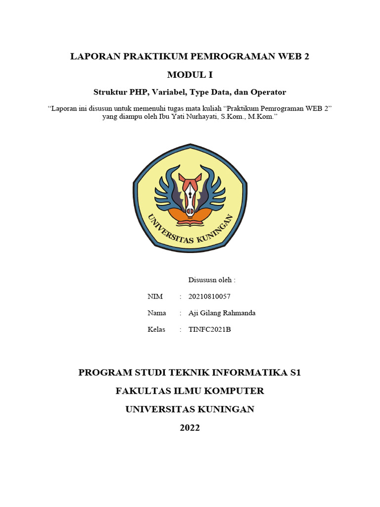 Laporan Praktikum Pweb 2 Modul 1 | PDF | Bisnis