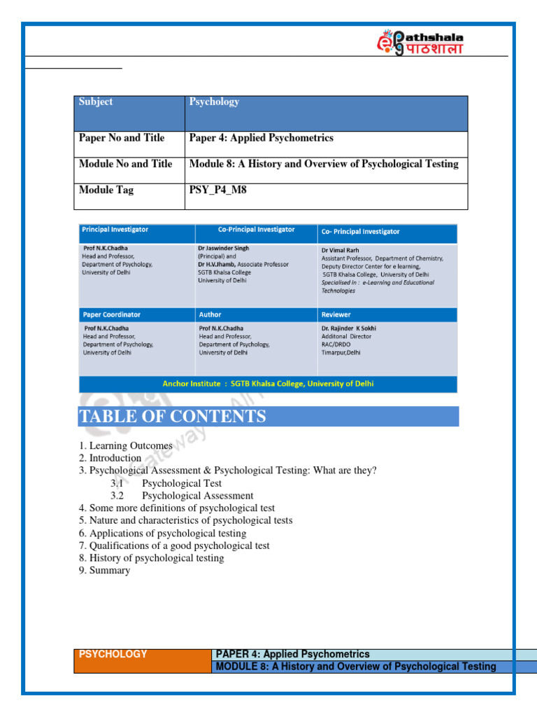 Psychology Testing Introduction Reference 1 | PDF | Psychological ...