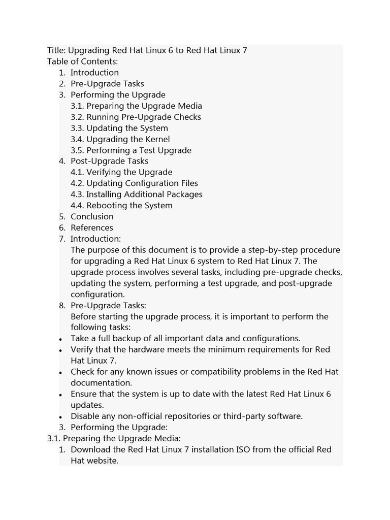 Upgrading Red Hat Linux 6 To Red Hat Linux 7 | PDF