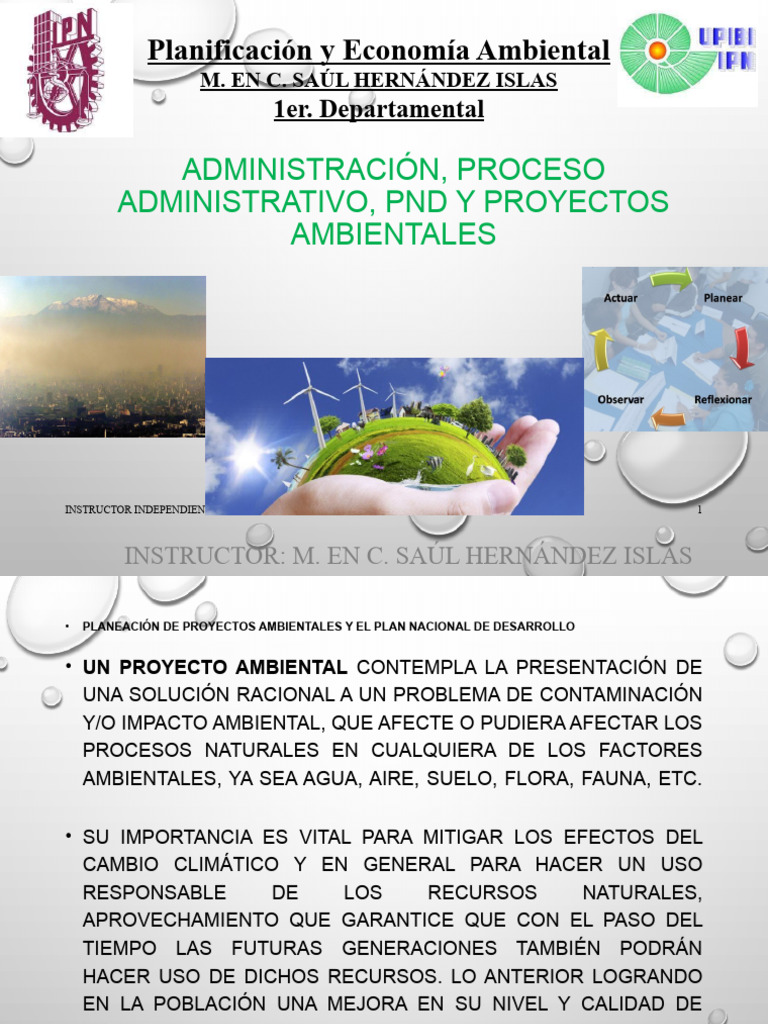 Admon Planificación PND Proyectos Ambientales CLASE SHI 2022 - Ejemplo ...
