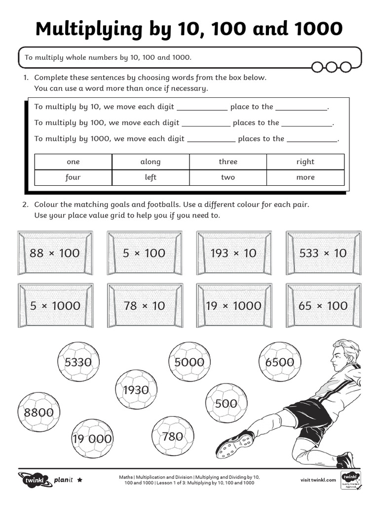 Multiplying by 10 100 and 1000 | PDF | Multiplication | Written ...