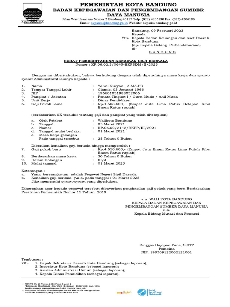 KGB - 09-02-2023 - 196601031988032006 Yani Nuryani | PDF