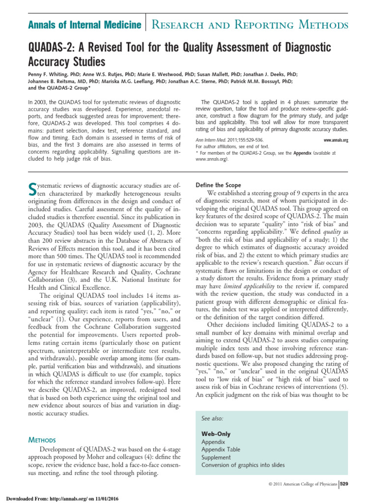 Quadas 2 | Download Free PDF | Systematic Review | Risk